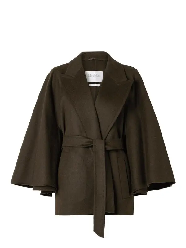 Max Mara Verna Belted Camel Hair Coat - Green