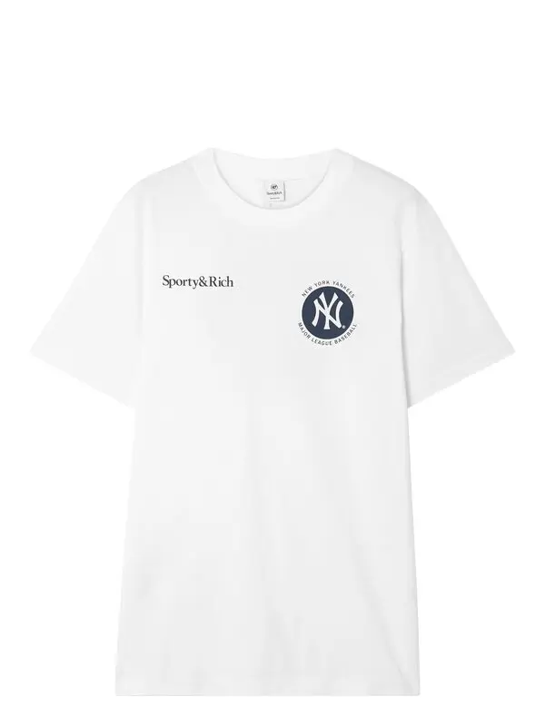 SPORTY & RICH New York Yankees Printed T-shirt - White