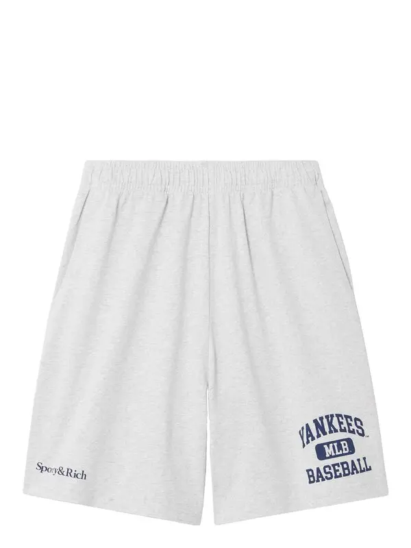 SPORTY & RICH New York Yankees Gym Cotton-jersey Shorts - Gray