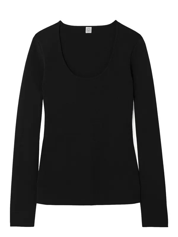 TOTEME Stretch-knit Top - Black