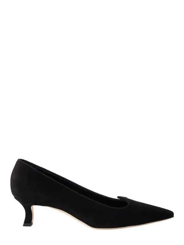 Manolo Blahnik Euridi 50 Suede Pumps - Black