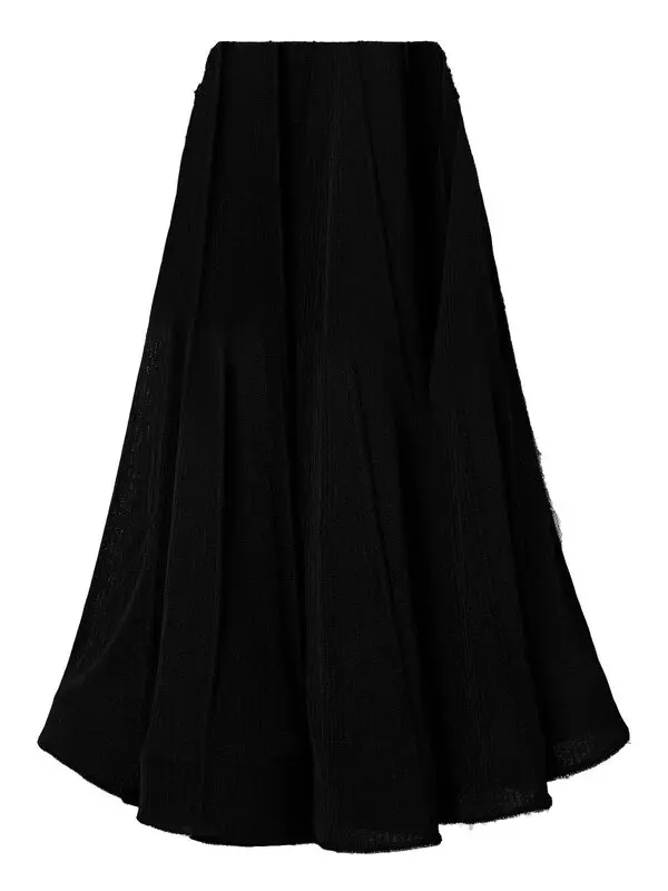Proenza Schouler Tavia Distressed Knitted Midi Skirt - Black