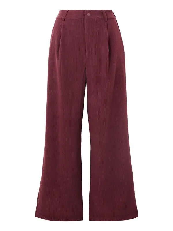 Varley Floris Corduroy Wide-leg Trousers - Burgundy