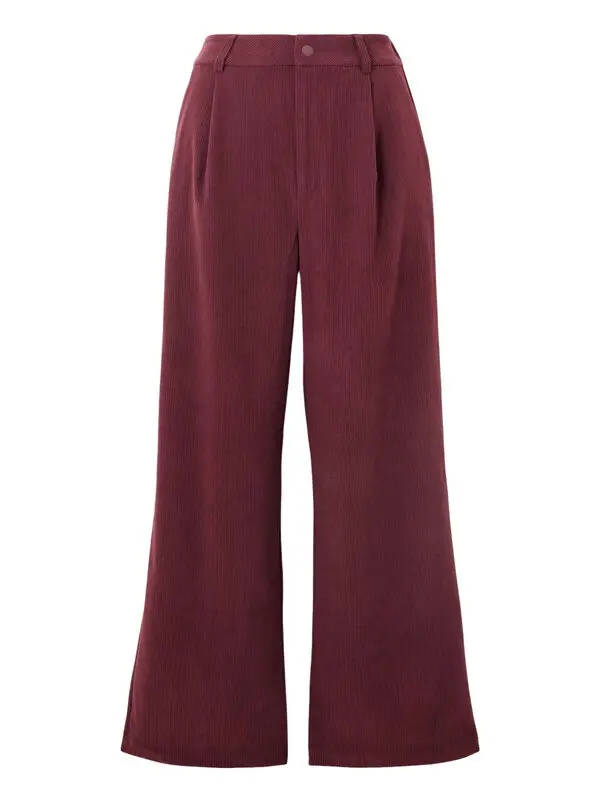 Varley Floris Corduroy Wide-leg Trousers - Burgundy