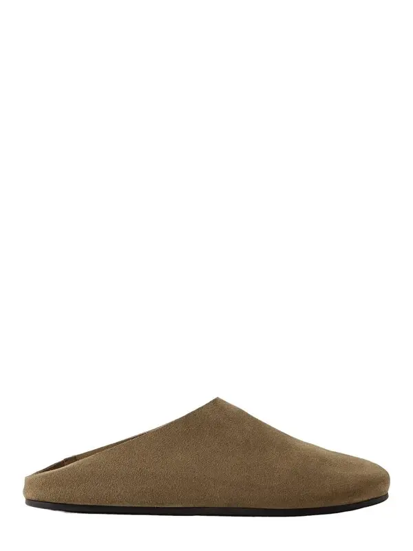 THE ROW Hudson Suede Mules - Green