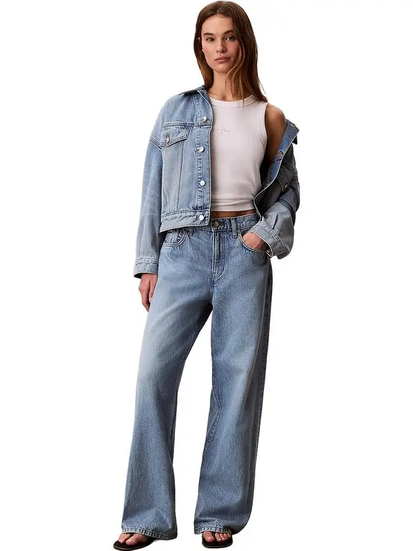 Calvin Klein Wide Leg Jeans - Sage Stone