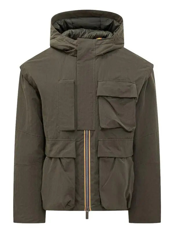K-WAY Jacket With Utility Pockets - Green
