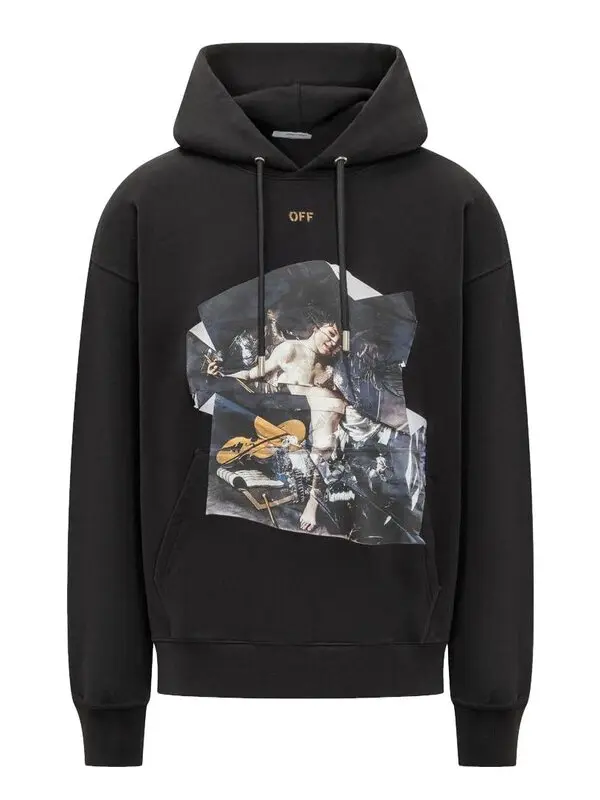 Off-White Hoodie With Print - Black