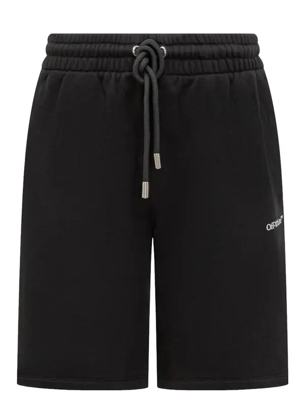 Off-White Cotton Logo Shorts - Black