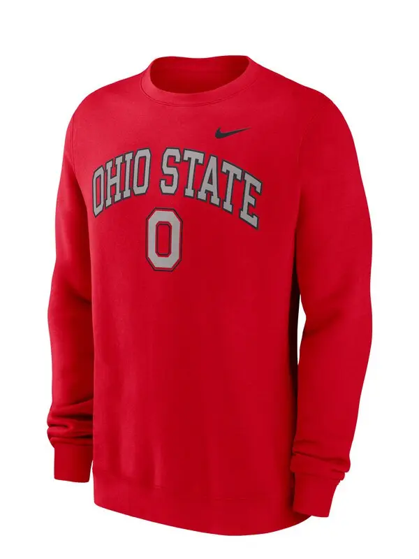 Nike Ohio State Arch College Pullover Crew - Red
