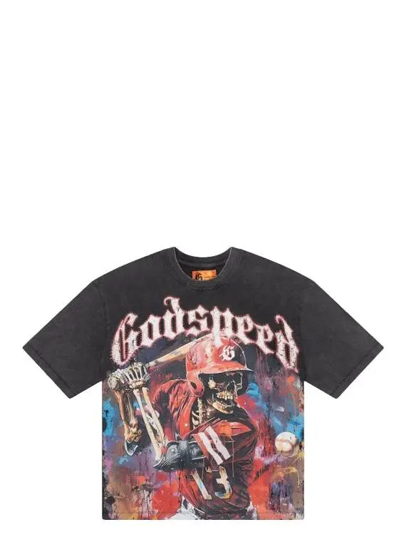 GODSPEED Grandslam T-shirt - Grey Wash/red