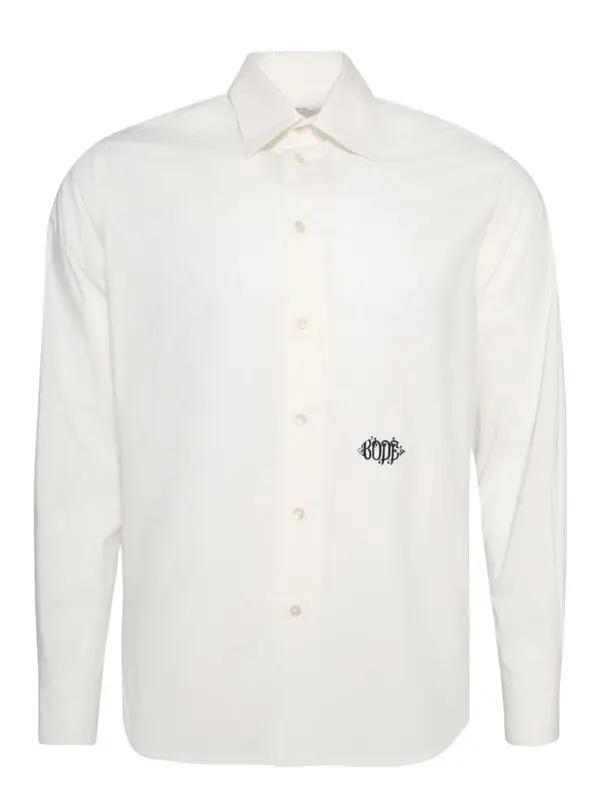 BODE Monogrammed Poplin Shirt - White