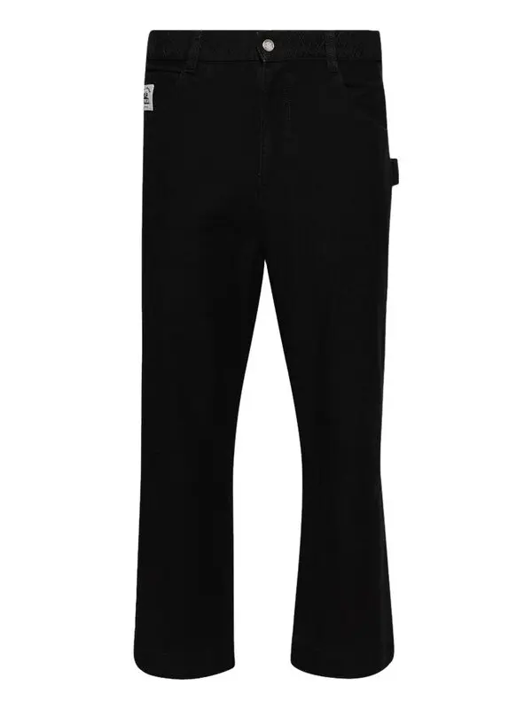 BODE Embroidered Denim Trousers - Black