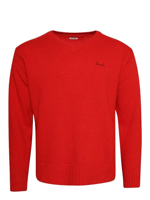 BODE Monogram Logo Sweater - Red