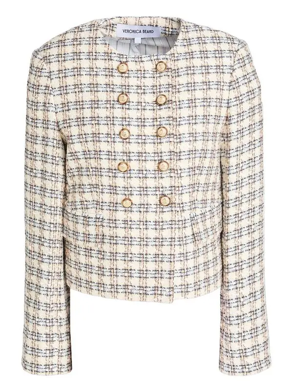 Veronica Beard Bentley Double-breasted Tweed Jacket - Ivory