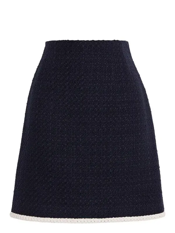 Veronica Beard Roman Cotton-blend Tweed Mini Skirt - Navy