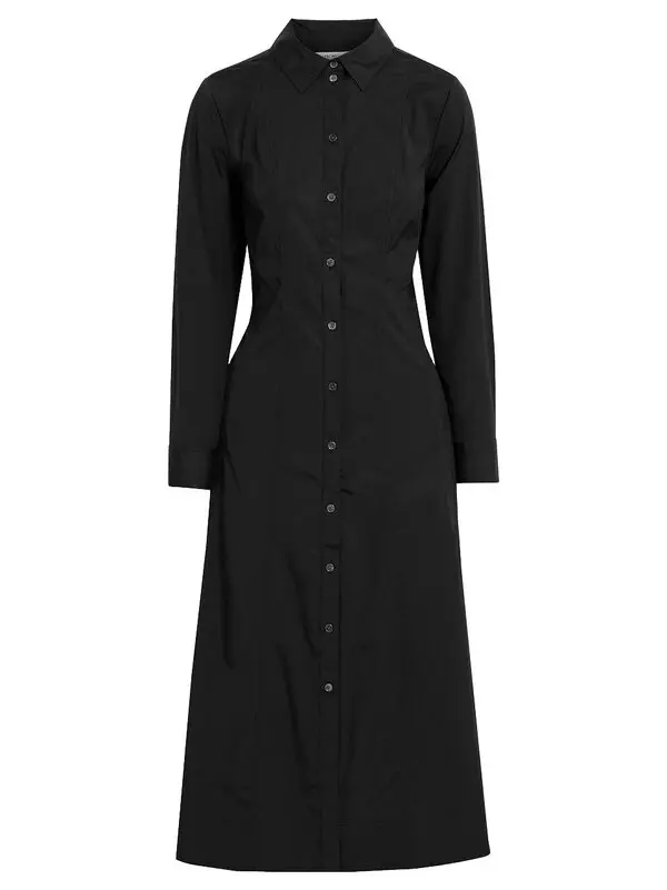 Veronica Beard Goldie Cotton-blend Poplin Midi Shirt Dress - Black