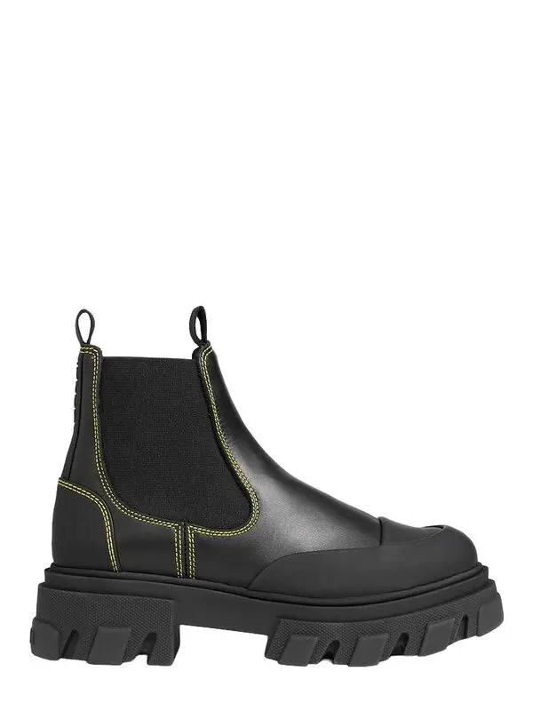 GANNI Leather Chelsea Boots - Black