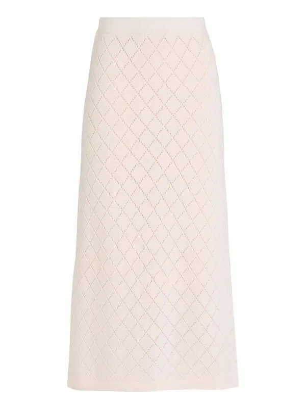 Zimmermann Pointelle-knit Wool Midi Skirt - Blush