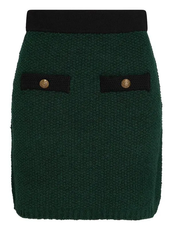 Veronica Beard Rivka Bouclé-knit Mini Skirt - Forest Green