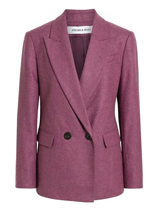 Veronica Beard Sevyn Dickey Double-breasted Wool-blend Blazer - Magenta