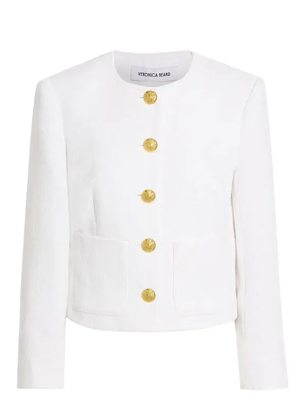 Veronica Beard Nathan Cotton-tweed Jacket - White