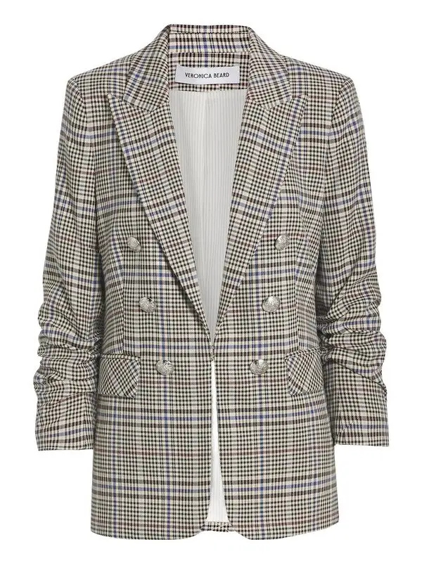 Veronica Beard Beacon Dickey Double-breasted Tweed Blazer - Ecru