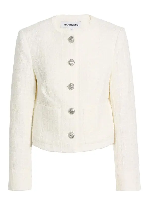 Veronica Beard Nathan Cotton-blend Tweed Jacket - White