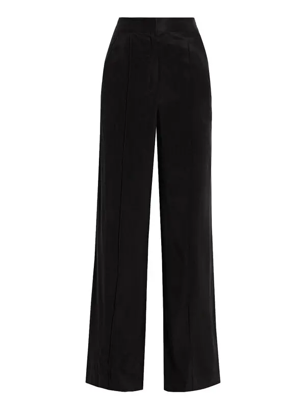 Veronica Beard Grigore Cupro-blend Wide-leg Pants - Black