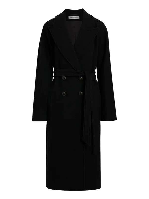 Veronica Beard Della Dickey Double-breasted Wool Coat - Black