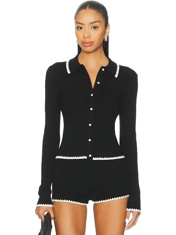 LOVERS AND FRIENDS Lillie Polo Cardigan - Black Multi