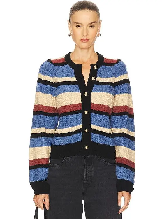 NATION LOS ANGELES Carmela Cardigan - Velour Multi Stripe