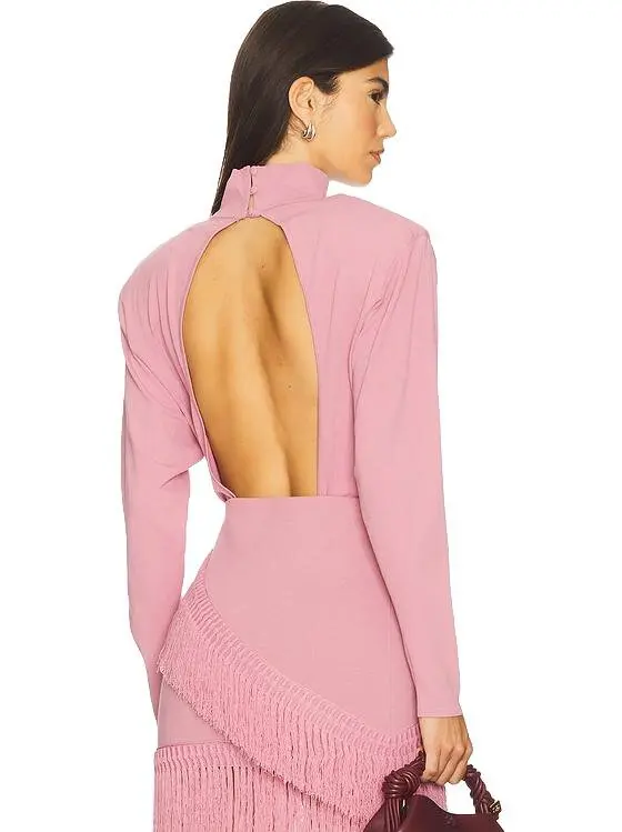 DODIEE Sarah Open Back Bodysuit - Dusty Rose