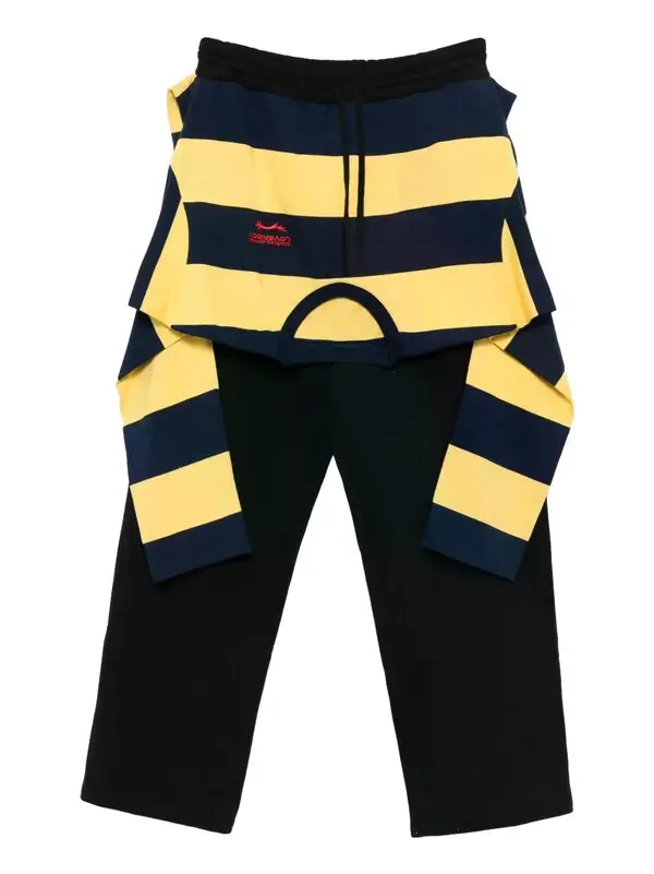 CHARLES JEFFREY Stripe-overlay Track Pants - Black