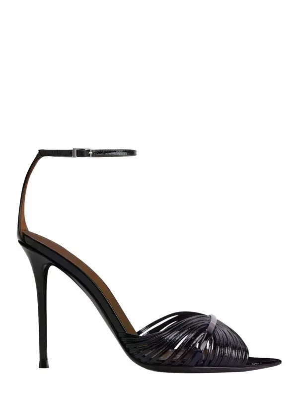 GIUSEPPE ZANOTTI 105mm Intriigo Shell Leather Sandals - Black