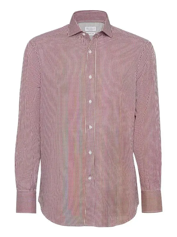 Brunello Cucinelli Check-pattern Shirt - Red