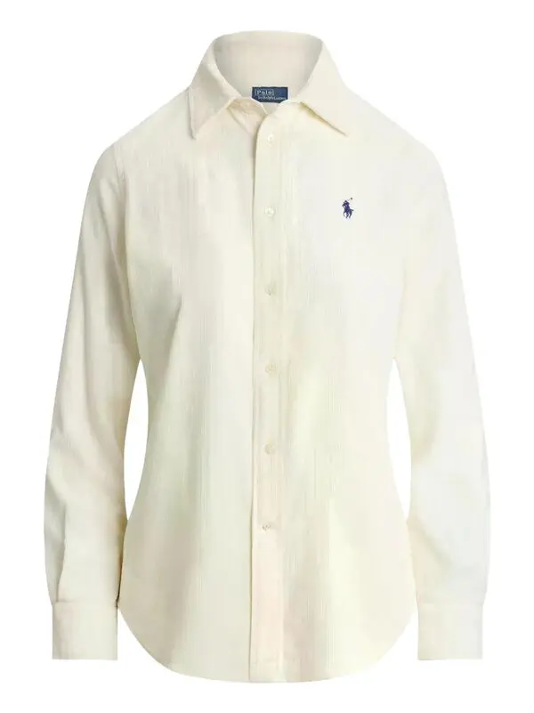 Polo Ralph Lauren Corduroy Long-sleeve Collared Shirt - White