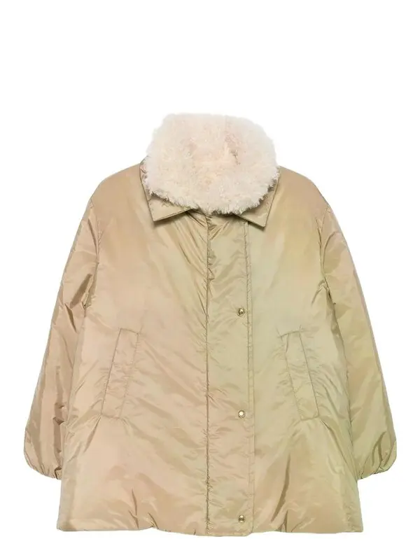 Moncler Voue Sherpa-collar Quilted Jacket - Neutrals