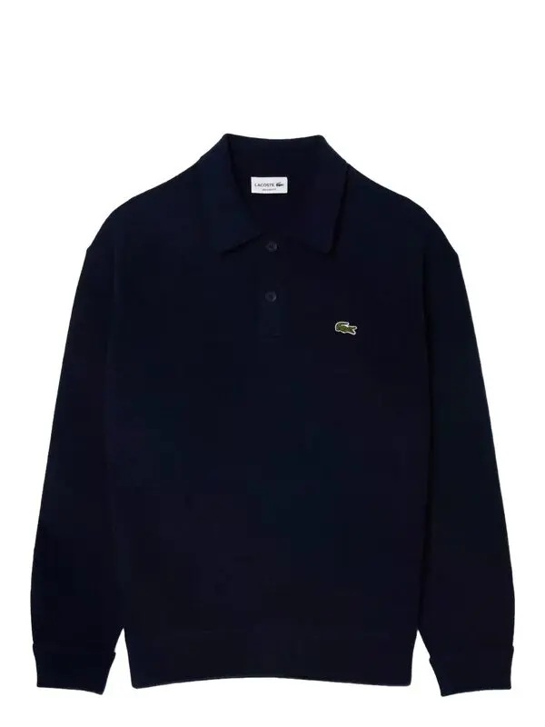 Lacoste Long Sleeve Wool Polo Shirt - Blue