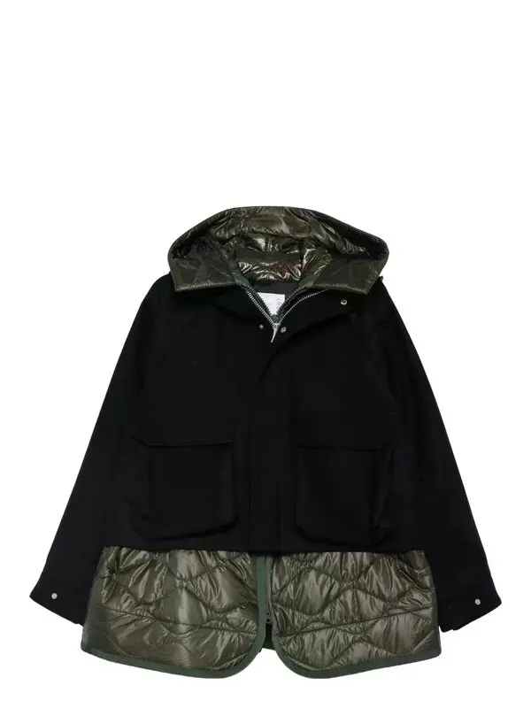 Sacai Hooded Quilted-panel Jacket - Blue