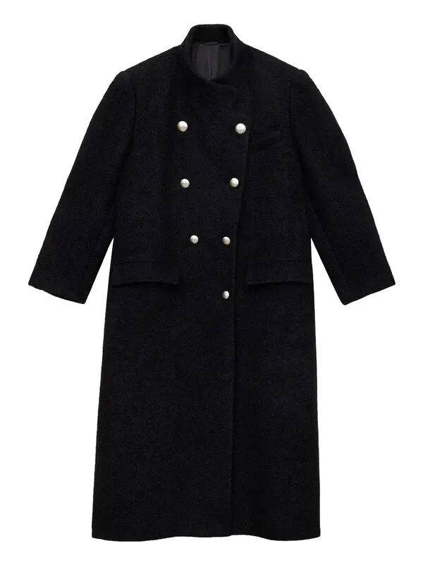 Isabel Marant Giusa Long Brushed Coat - Black