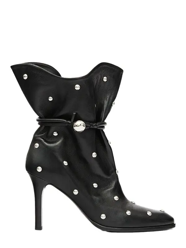 Isabel Marant Lolya Leather Ankle Boots - Black/silver