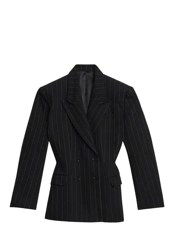 Isabel Marant Maia Striped Virgin Wool Blend Jacket - Black