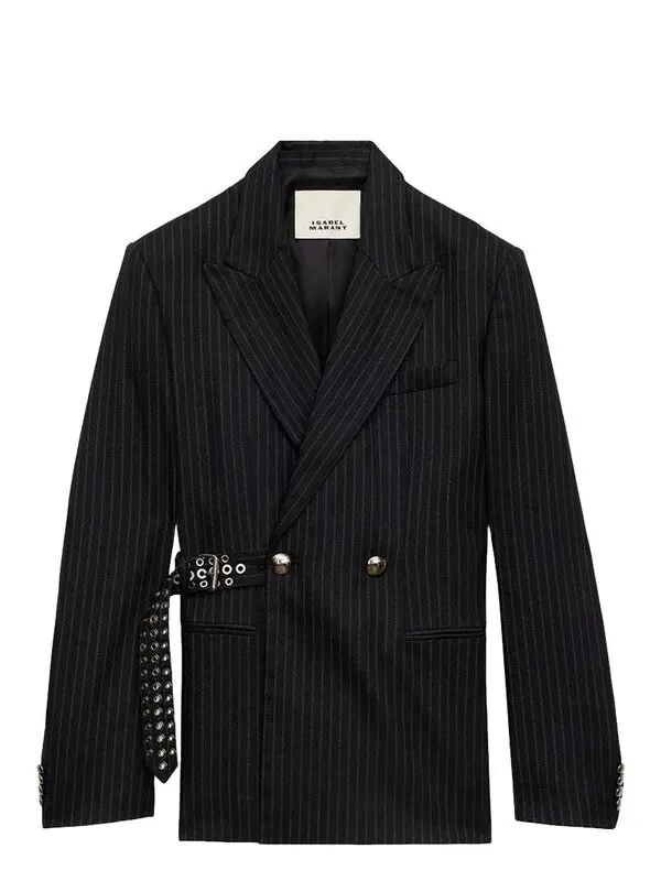 Isabel Marant Nahia Striped Suit Jacket - Black