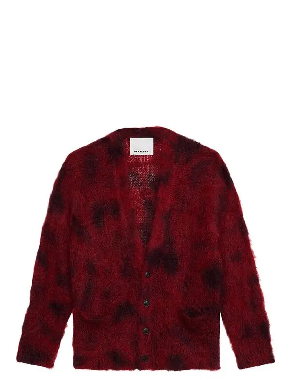 Isabel Marant Mahel Kid Mohair Cardigan - Deep Red