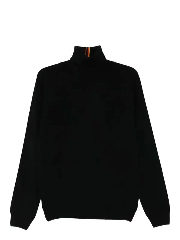 Paul Smith Stripe-detail Turtleneck Sweater - Black