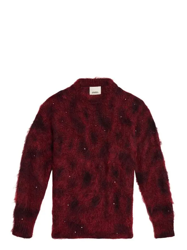 Isabel Marant Mickaella Rhinestone Sweater - Deep Red