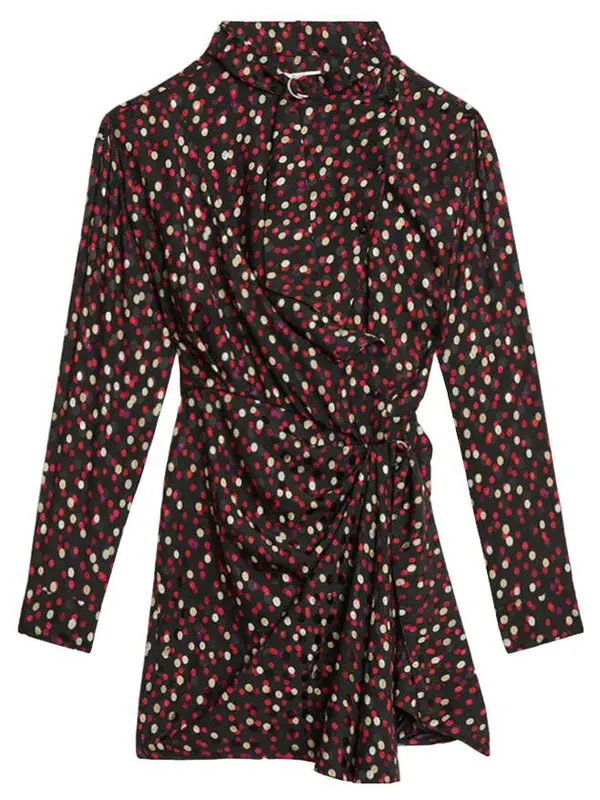 Isabel Marant Ora Polka Dot Mini Dress - Black/red