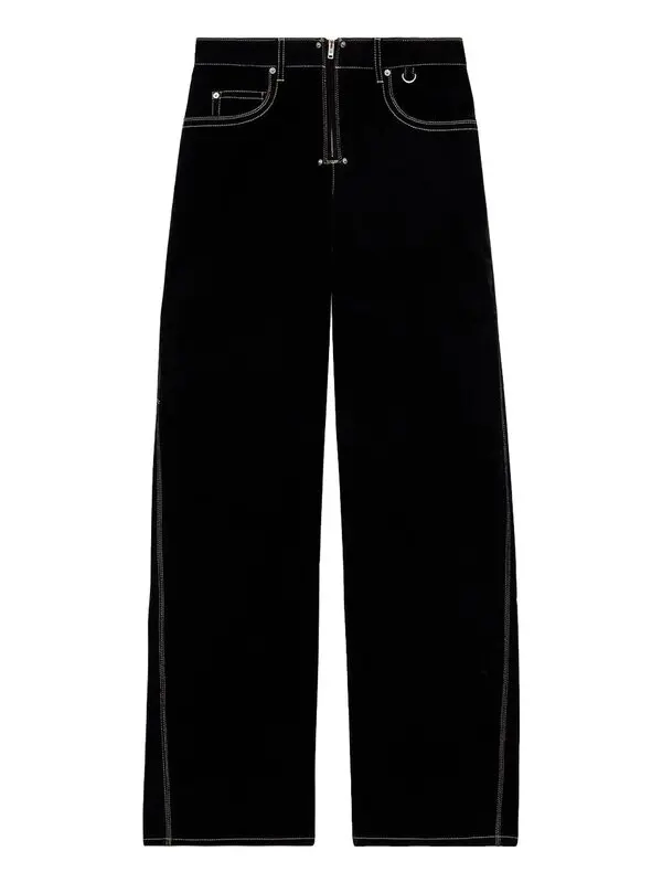 Isabel Marant Stelyna Wide-leg Velvet Jeans - Black