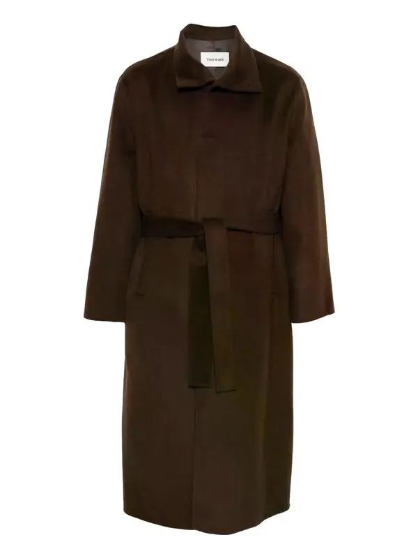 TONYWACK Belted Wool Coat - Brown